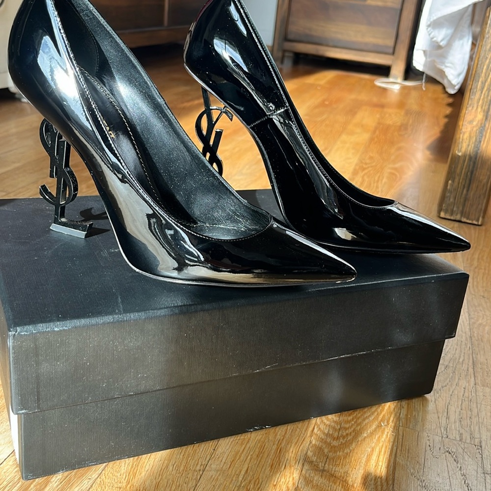 Authentic Ysl Opyum Heels In Patent Leather - Gem